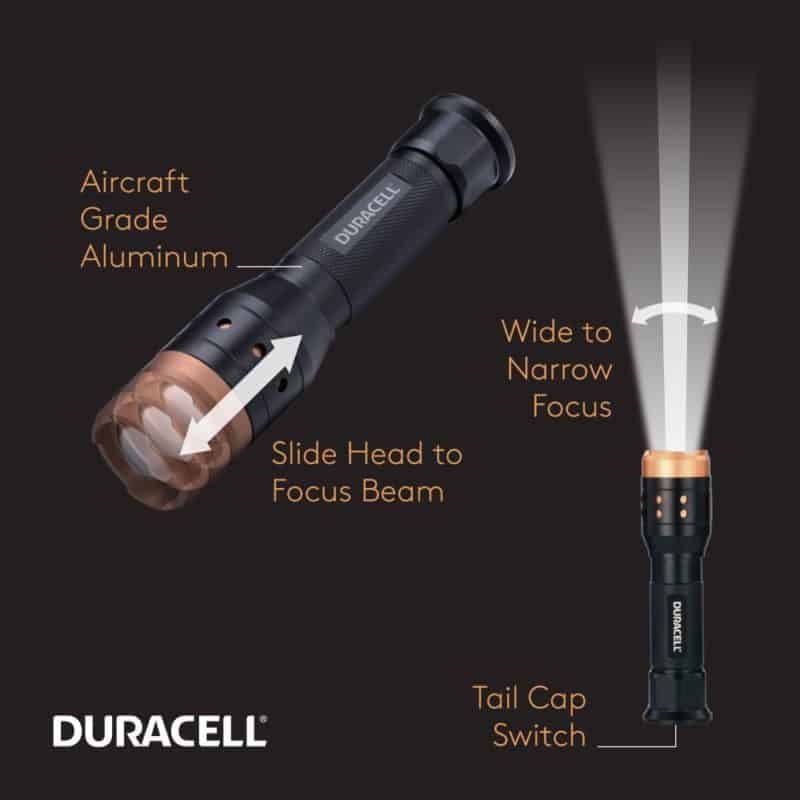 Linterna de Enfoque de Aluminio Duracell LED 550 Lúmenes | Duracell Lights
