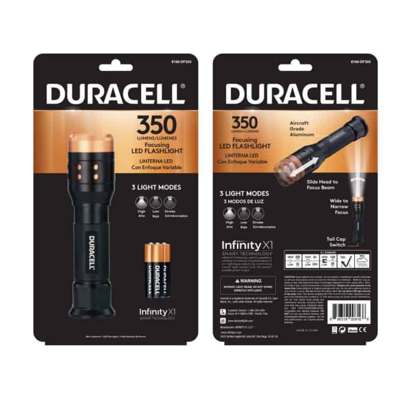 350 Lumen Aluminum Focusing LED Flashlight - Duracell Lights