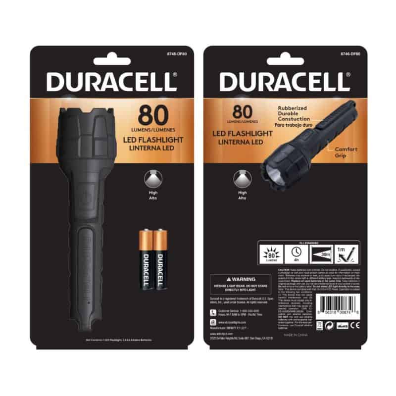80 Lumen Heavy Duty Rubber LED Flashlight - Duracell Lights