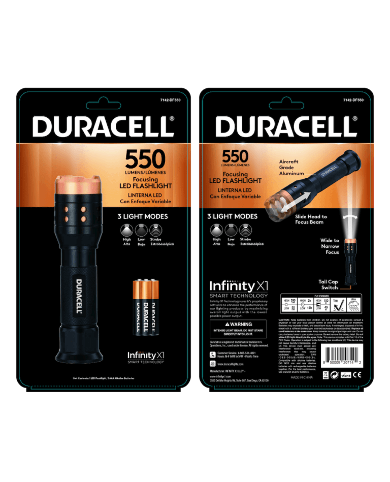 Linterna de Enfoque de Aluminio Duracell LED 550 Lúmenes | Duracell Lights